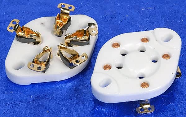 5 Pin Tube Socket, Ceramic Wafer, Gold, #501012 | Reverb