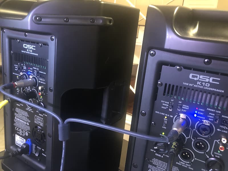 QSC K10 powered speakers | Reverb