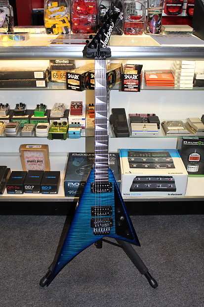 Jackson Randy Rhoads Flying V Blue Flamed Maple W/Hard Shell | Reverb