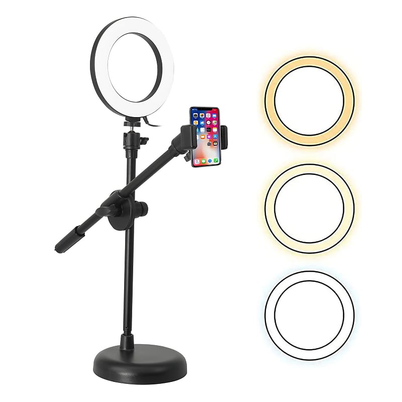 6'' Ring Light Overhead Phone Mount LED Circle Lights 360° | Reverb