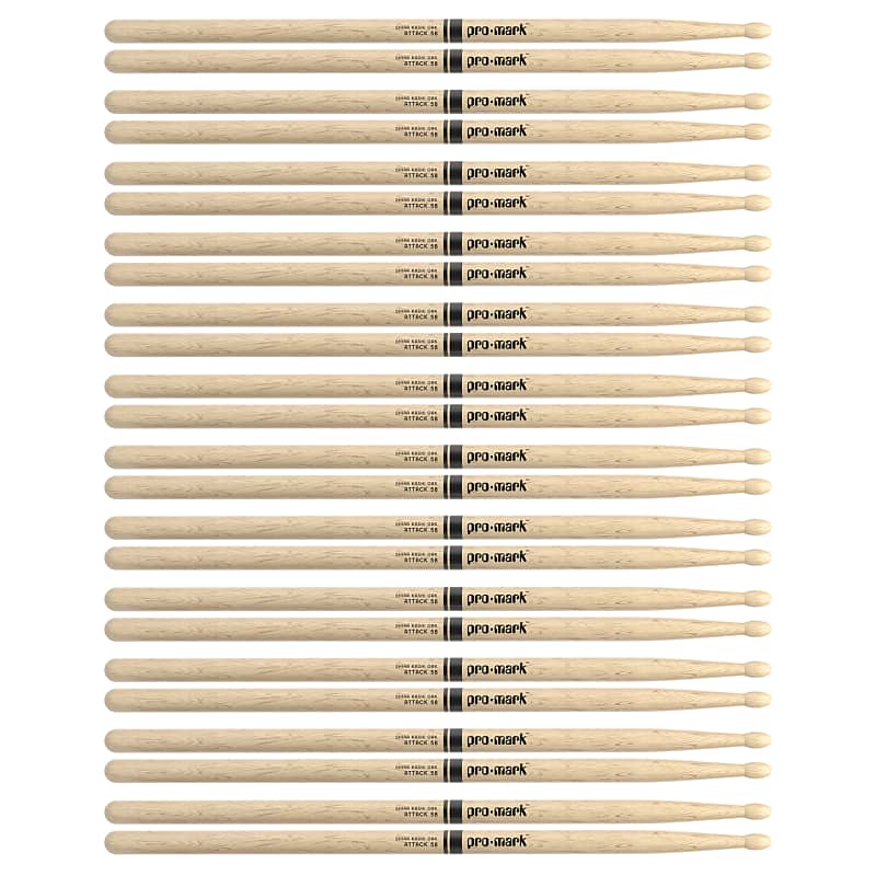 Promark Japanese White Oak 5B Wood Tip Drum Sticks (12 Pair | Reverb