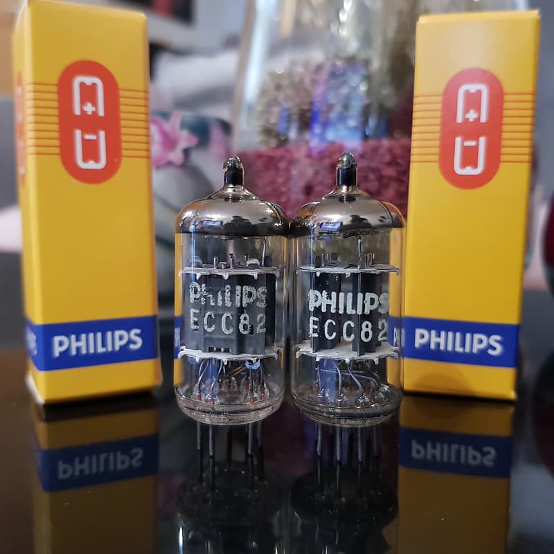 2X Philips ECC82 12AU7 Year 1972/73 Gf9 dimple disc getter | Reverb