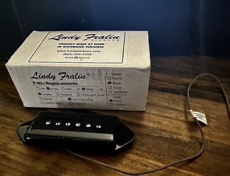Lindy Fralin Hum Canceling Dogear Bridge Position P90 - Black | Reverb