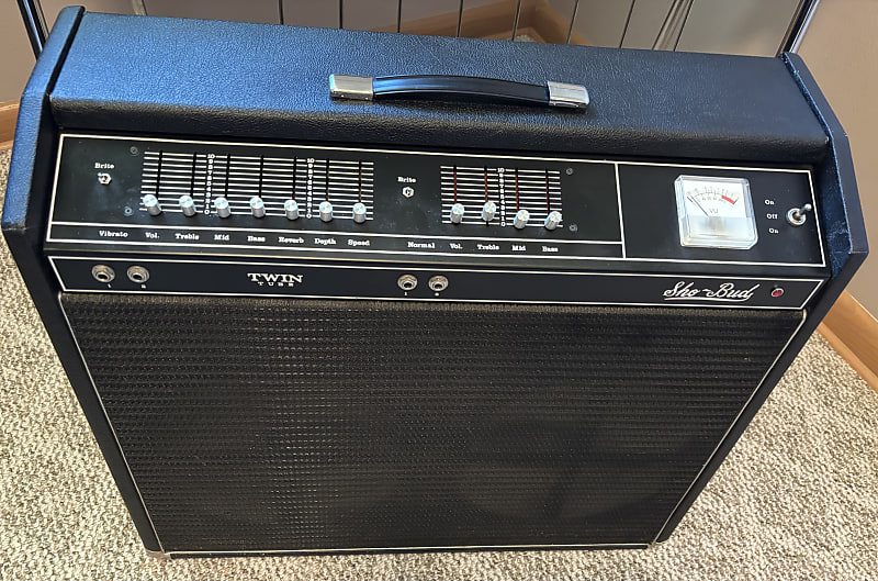 RARE Sho Bud TWIN Amplifier 1970’s - Black Tolex | Reverb
