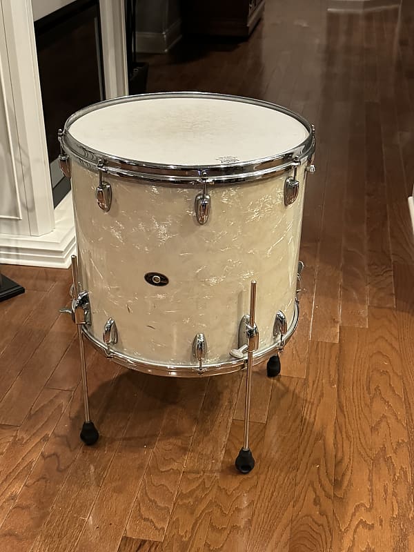 Slingerland Radio king 18 inch floor Tom 60s - White marine | Reverb