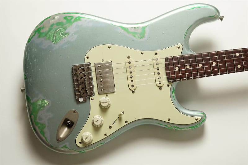 Xotic XSC-2 - Faded Ice Blue Metallic over Green Paisley - | Reverb