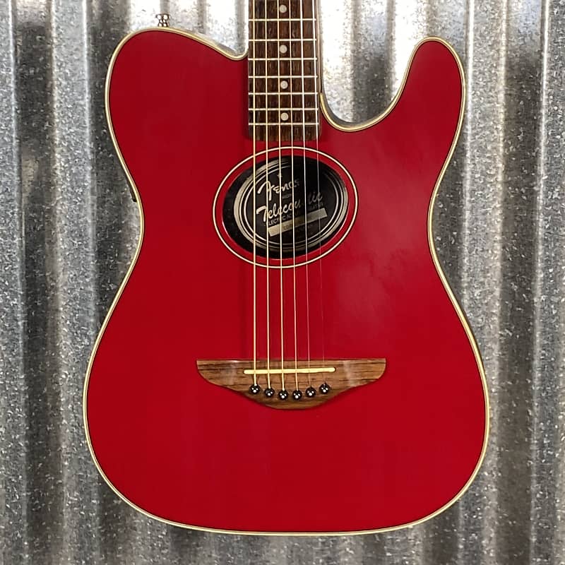 Fender Telecoustic Standard Wine Red Thinline Acoustic | Reverb