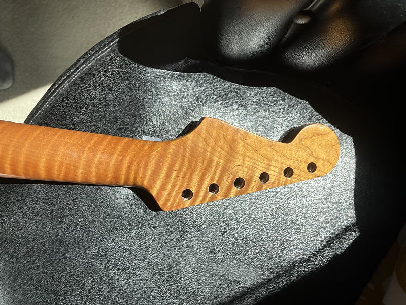 Musikraft Strat neck USA Fender licensed Stratocaster flame | Reverb