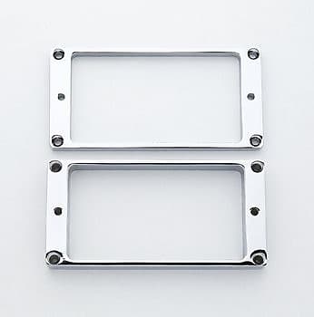 Metal Humbucking Pickup Ring Set, Flat Bottom - CHROME | Reverb