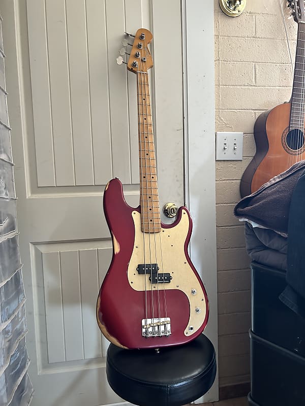 Fender Partscaster P-Bass : Candy Apple Red Relic | Reverb