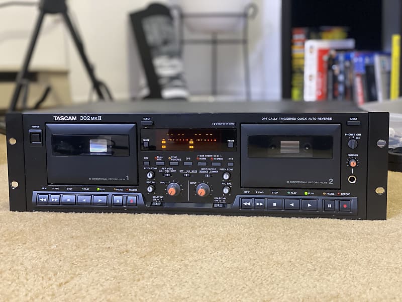 Tascam 302 MKII Dual Cassette Deck 2000-2010 Black | Reverb