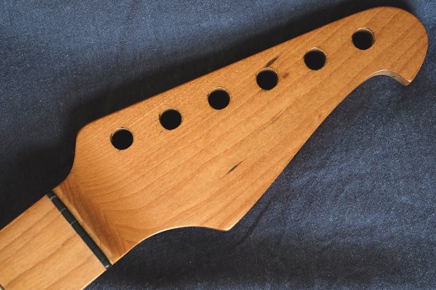 Warmoth Baritone Conversion Strat Neck Roasted Maple Reshaped | Reverb