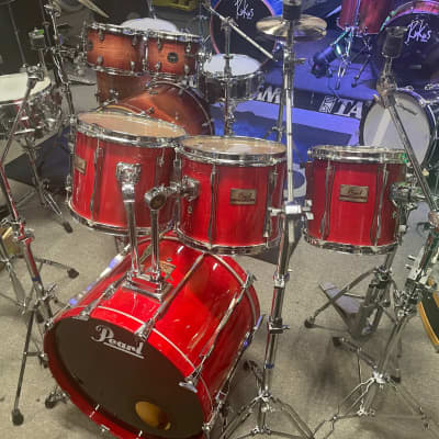 Pearl MLX 5 piece drum set /hardware 1995 - Sequoia Red | Reverb