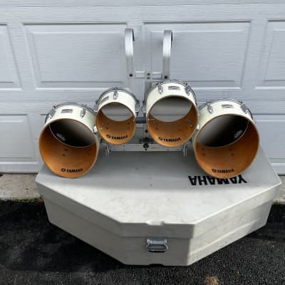 Yamaha Power-lite Marching Tenor Quads White W/ Carrier | Reverb