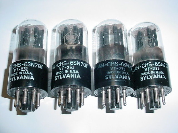Strong First Version Quad of VT-231 JAN-CHS-6SN7GT Tubes | Reverb