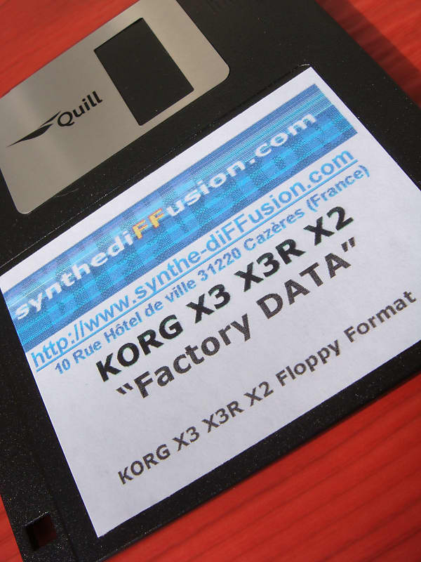 Disquette " Factory DATA " données originales Korg X3 X3R X2 | Reverb