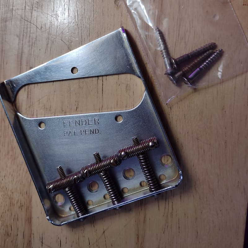 Fender Telecaster Bridge w/60's Threaded Saddles, | Reverb