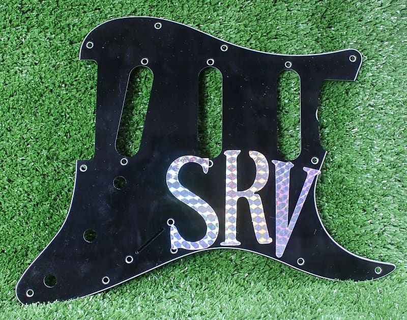 SRV Pickguard with Holographic Vinyl Sticker w Custom Sticker | Reverb