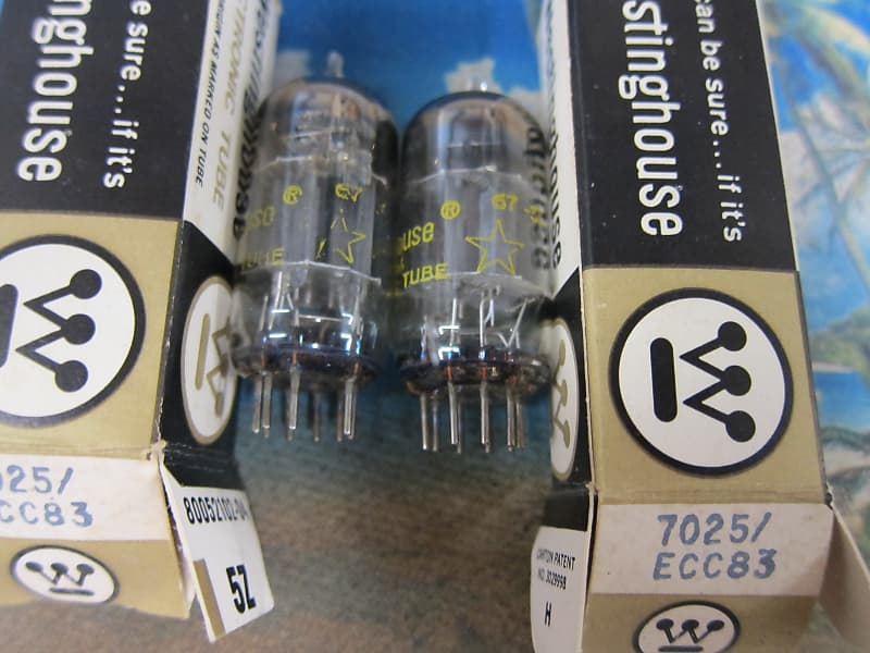 Pr Vintage Westinghouse(GE) 7025 Preamp Driver Tubes, Boxes, | Reverb