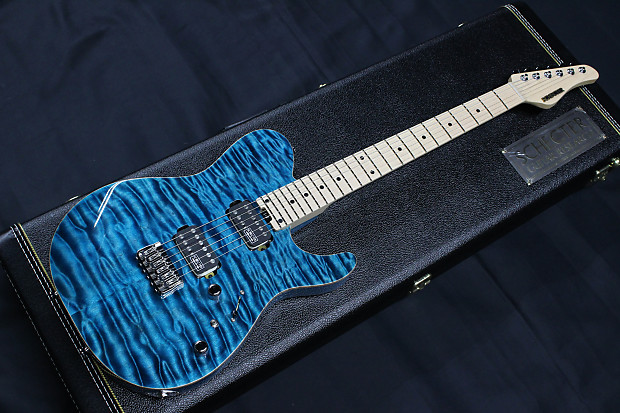 SCHECTER PT-24-CTM/FXD 4A GRADE ILB -Indigo Light Blue- | Reverb