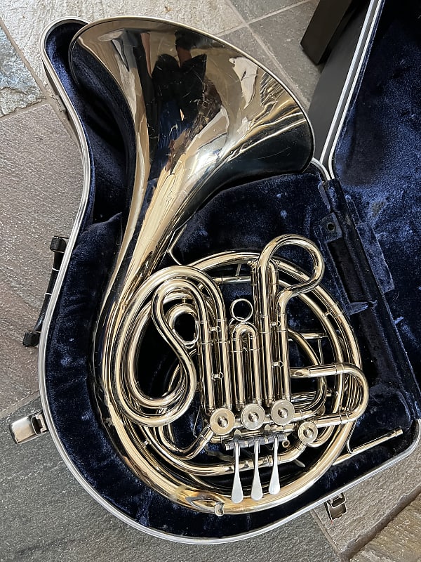 C. G. Conn 8D Silver Double French horn. Made in USA | Reverb