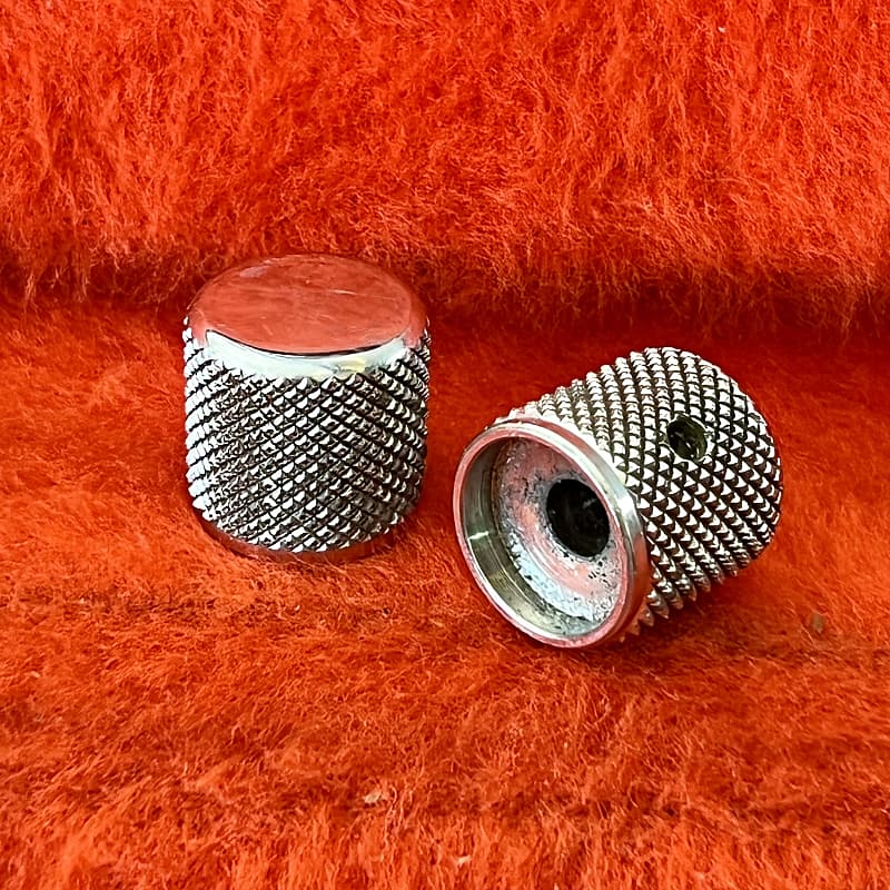 Fender Telecaster guitar knobs 1966 - Chrome aluminum dome | Reverb