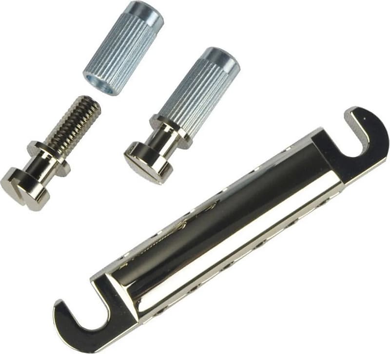 Gotoh Stop Bar Tail Piece W/ Studs & Inserts (Nickel) | Reverb
