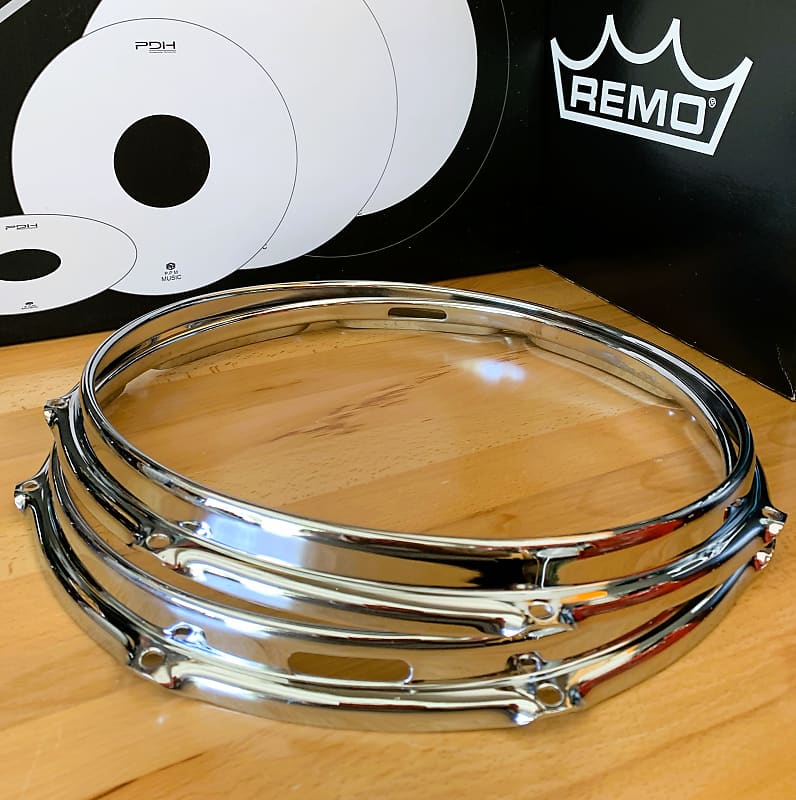 14" 8-Lug 3mm Snare Drum S-Hoops, Pair - Chrome over Steel | Reverb