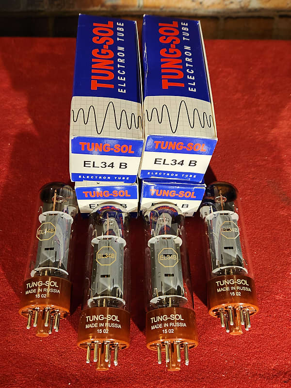 Tung-Sol EL34B Electron Tube Set of 4 w/ Original Boxes | Reverb