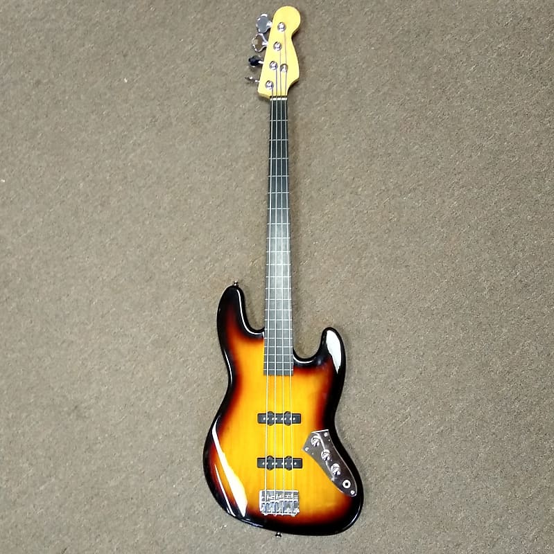 4 String Fretless Sunburst Jazz Bass with WD Fender Licensed | Reverb