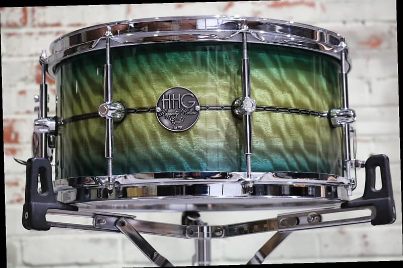HHG Drums 14x7 quilted movingui exotic snare drum with | Reverb UK