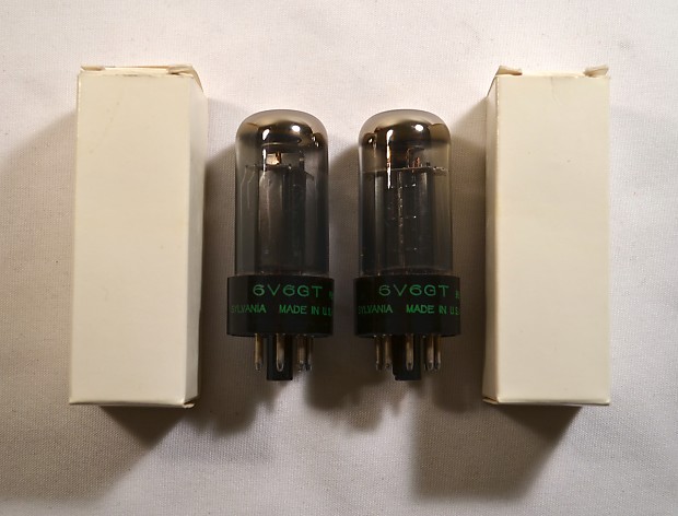 Pair Sylvania 6V6GT Maxi-Matched for Plate Current Black | Reverb