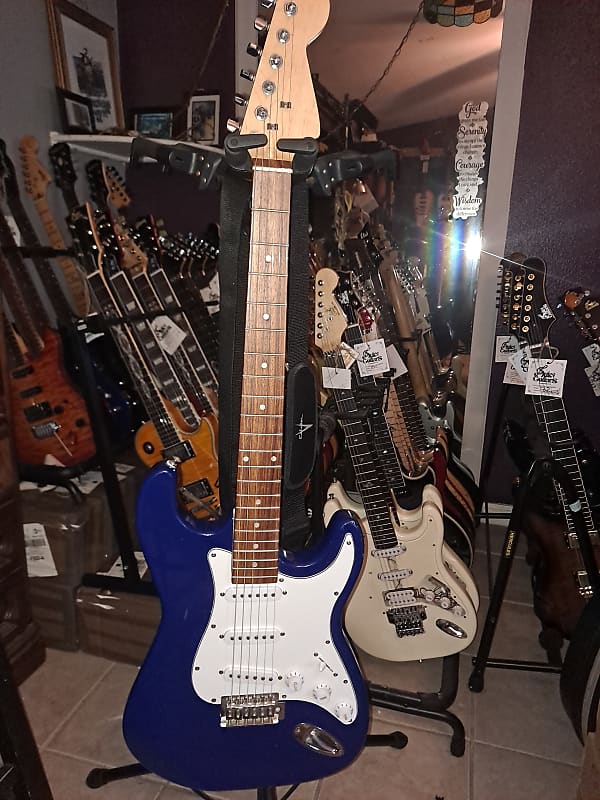 Unbranded blue strat guitar Unbranded 2020's - Blue | Reverb