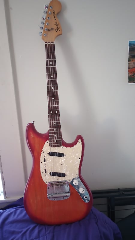 Fender Mustang 1978 - red burst | Reverb