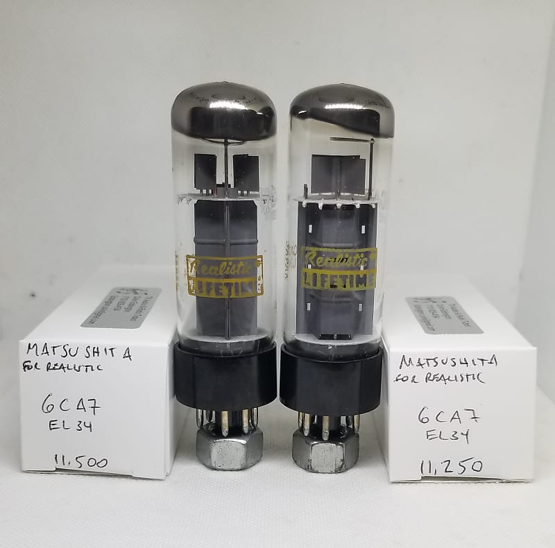 Matsushita Made For Realistic 6CA7/EL34 Closely Matched | Reverb