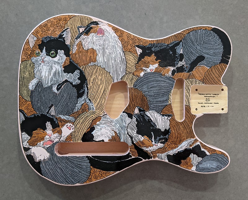 Maverick Telecaster Body KittyCaster Art | Reverb