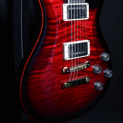 PRS McCarty 594 Fire Red with Black Burst and Red Binding | Reverb