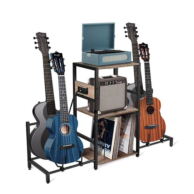 3-Tier Adjustable Guitar Stand Rack with Power Outlets For | Reverb