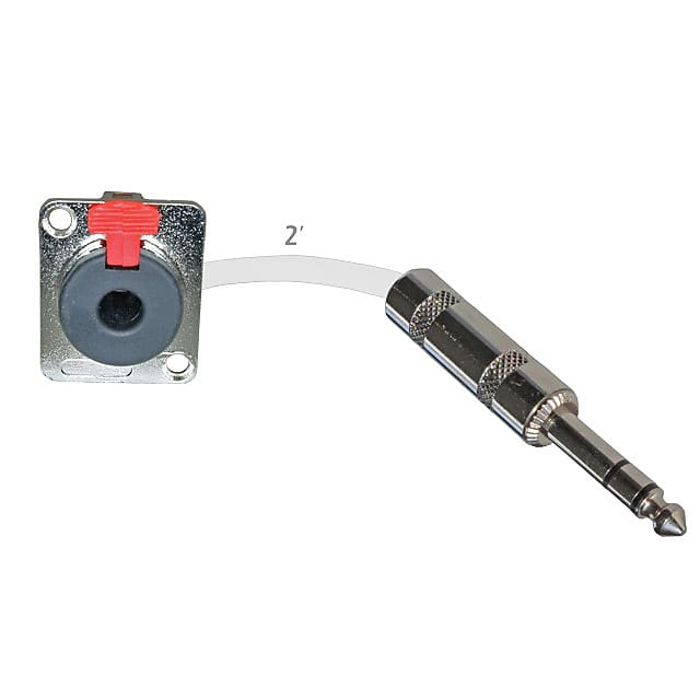 2ft Drop-In Panel Mount Pigtail Cable White: Panel Mount 1/4 | Reverb