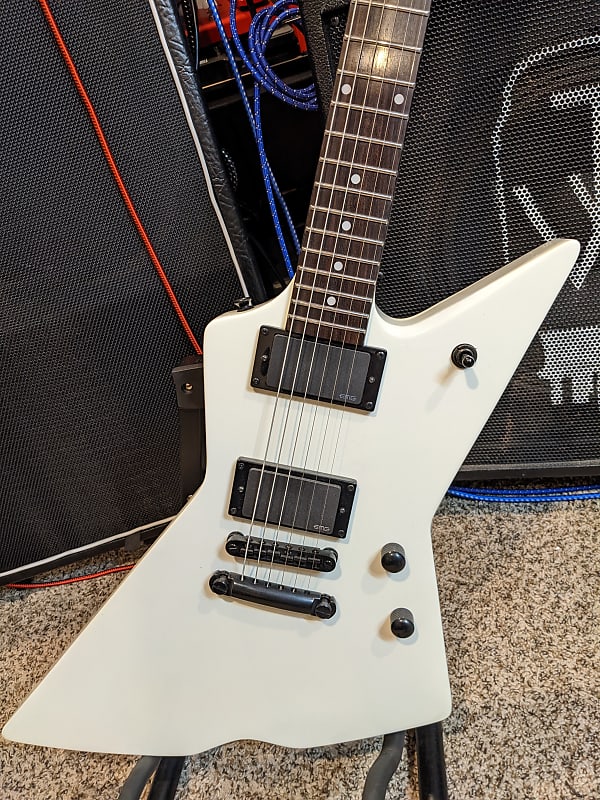 Harley Benton EX-84 Modern White James Hetfield Explorer EMG | Reverb