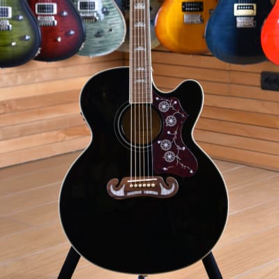Epiphone EJ-200CE Super Jumbo Black Gold Hardware | Reverb Deutschland