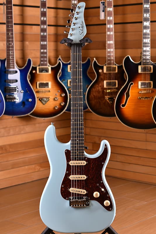 Schecter R66 Traditional Vintage Sixties Sonic Blue Matched | Reverb