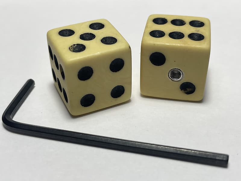 NEW Dice Control Knob Pair (2) Ivory Cream Aged Relic - | Reverb
