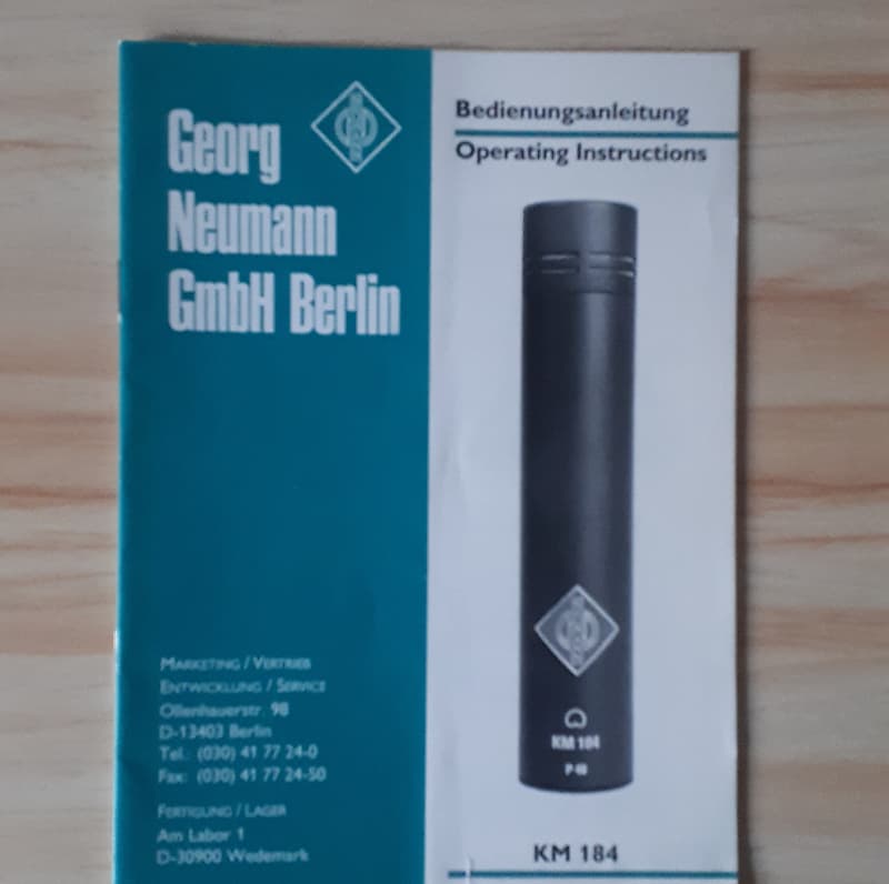Georg Neumann KM 184 Operating Instructions and | Reverb UK