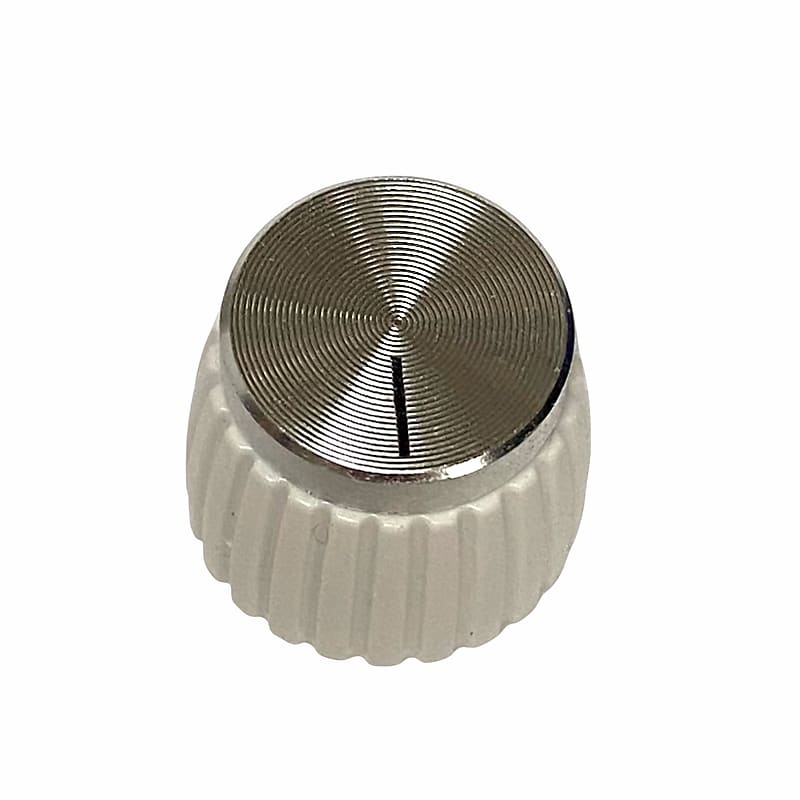AK-MS-WS (1) Marshall Style Plastic Amp Knob White w/ Silver | Reverb
