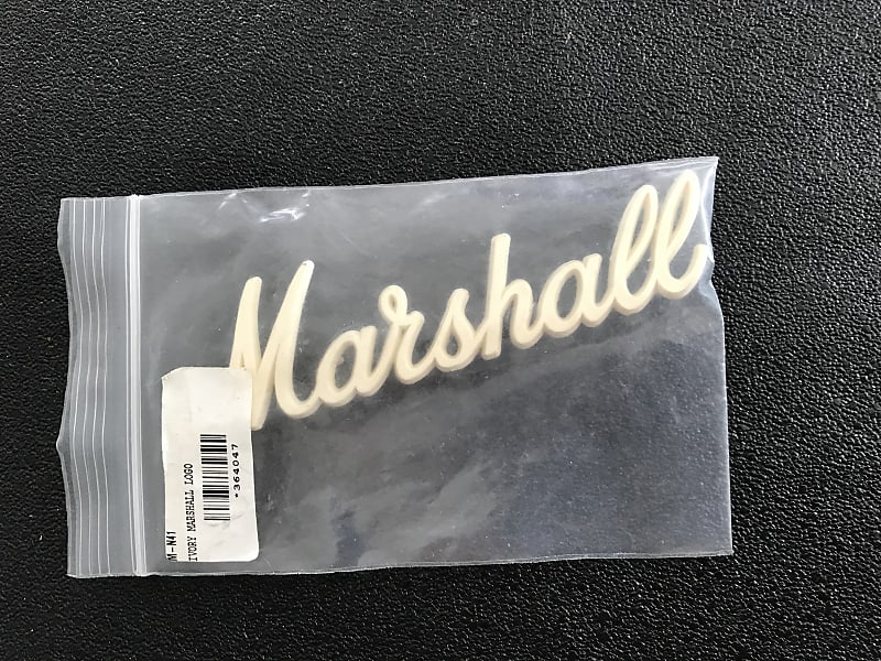 Marshall Amplifier head small ivory logo Marshall original | Reverb