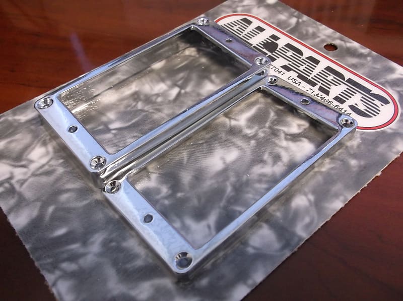 Set of 2 Humbucking Pickup Rings For Gibson, Curved - CHROME | Reverb