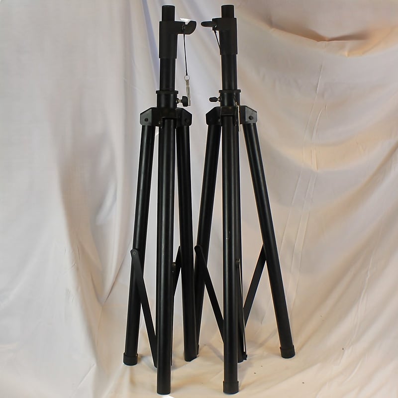 Pair of Black Tri-Pod Adjustable Speaker Stands Set of 2 | Reverb