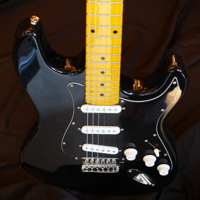 Indiana Indy Custom S-Style Electric Guitar w Soft Case Black | Reverb