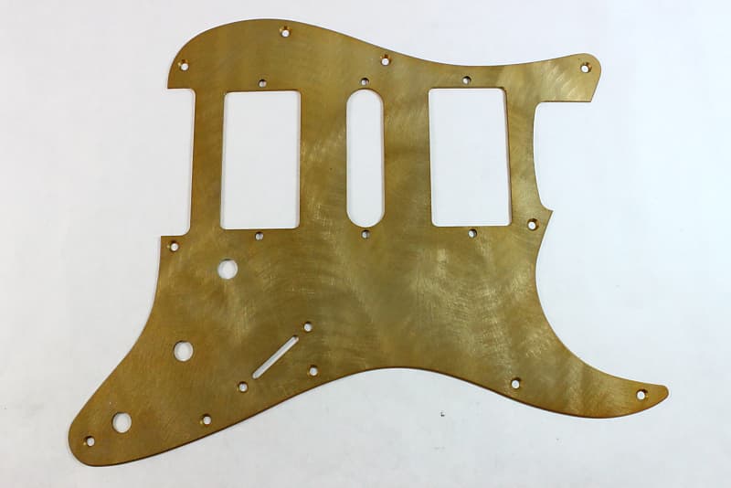 Fender Strat Textured Gold Aluminum HSH Pickguard- | Reverb